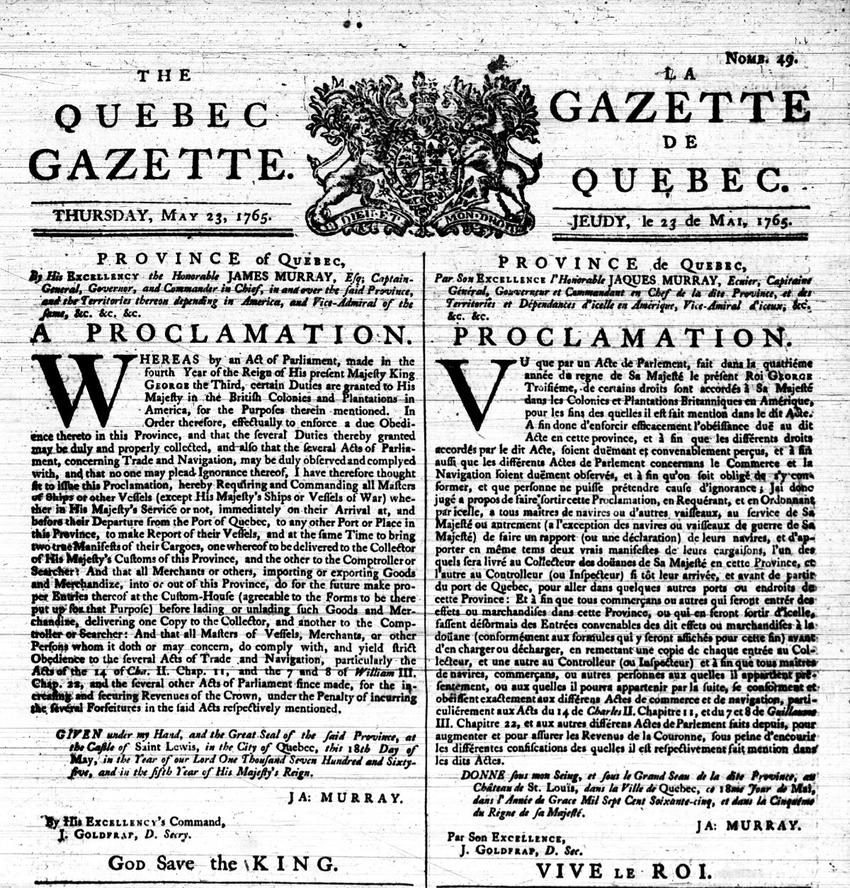 La Gazette de Québec journal officiel – Chroniques anachroniques
